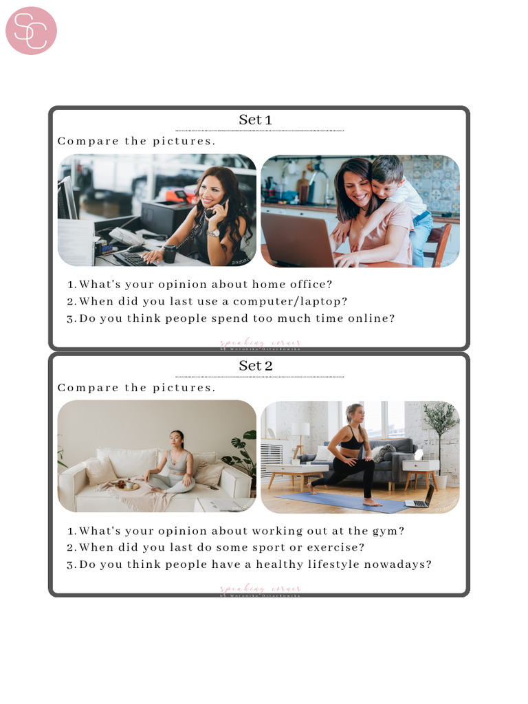 Compare The Pictures SPEAKING CARDS | PDF