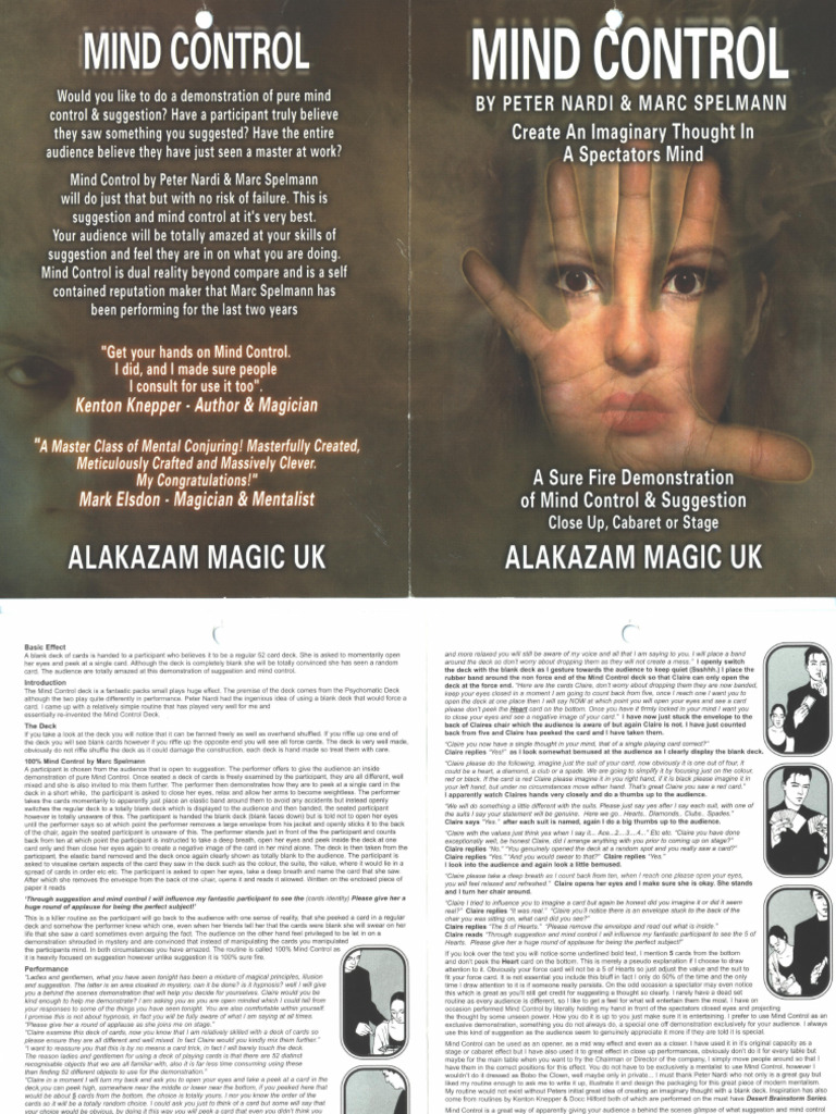 (Magic) Marc Spelmann - Mind Control | PDF