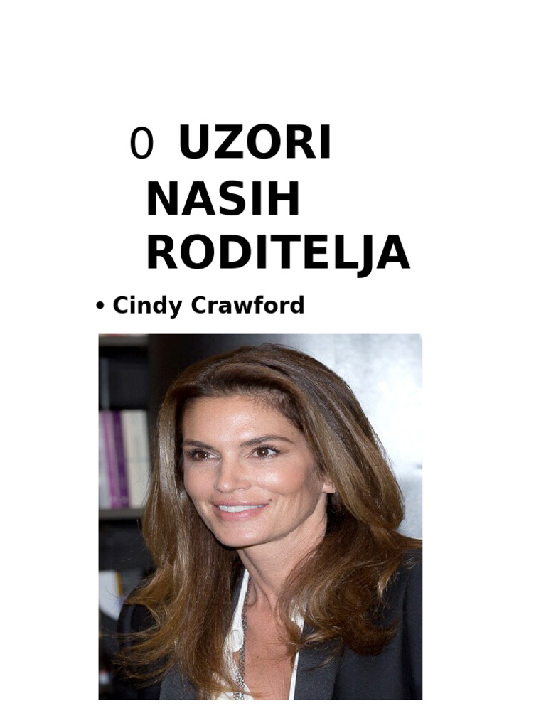Uzori Nasih Roditelja: Cindy Crawford | PDF