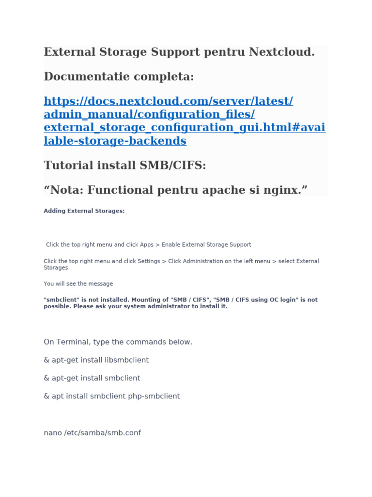 Adding 23external Storages Nextcloud | PDF | Computers