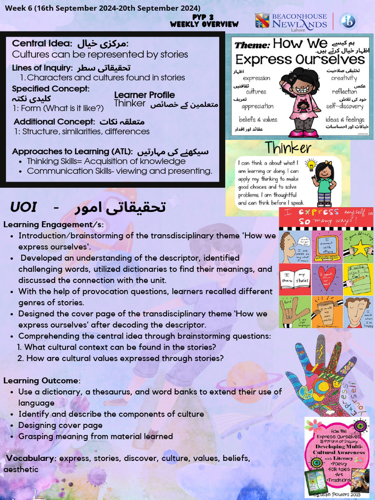 Week 6 - PYP 3 - Weekly Overview | PDF