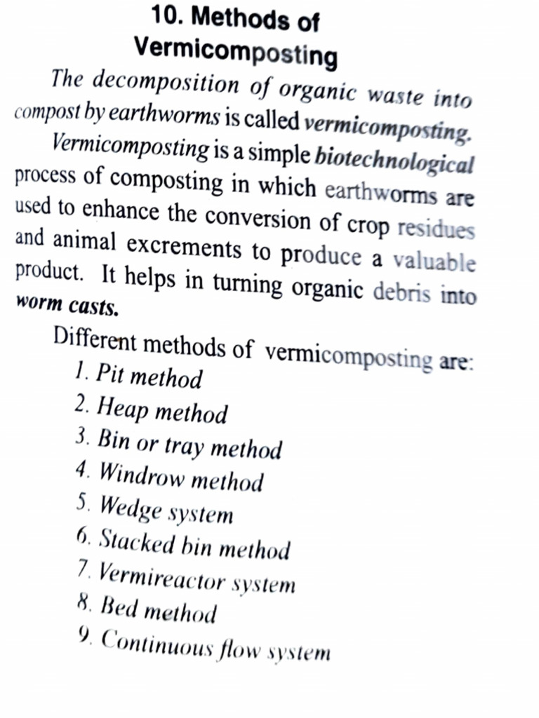 Methods of Vermicomposting | PDF