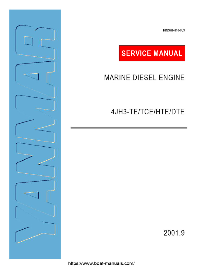 Yanmar Marine Diesel Engine Service Manual 4JH3-TE | PDF