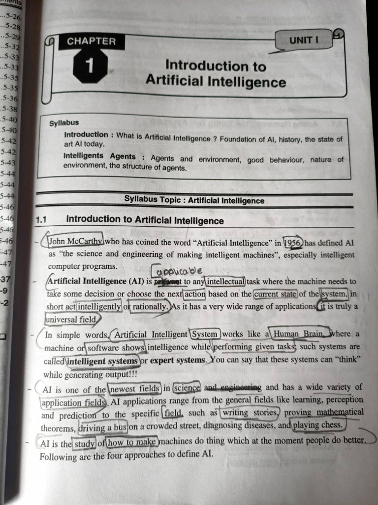 Ai Unit 1 | PDF