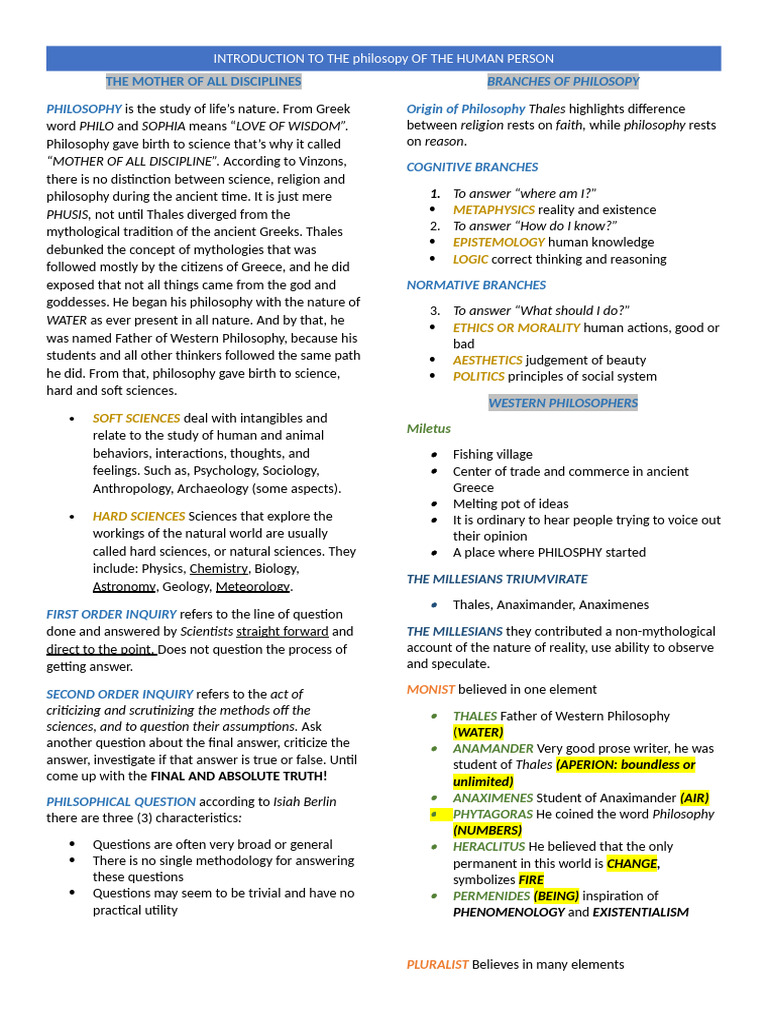 Iphp q1 Reviewer | PDF