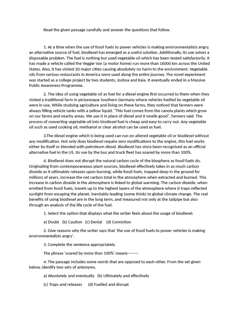Comprehension Passage | PDF