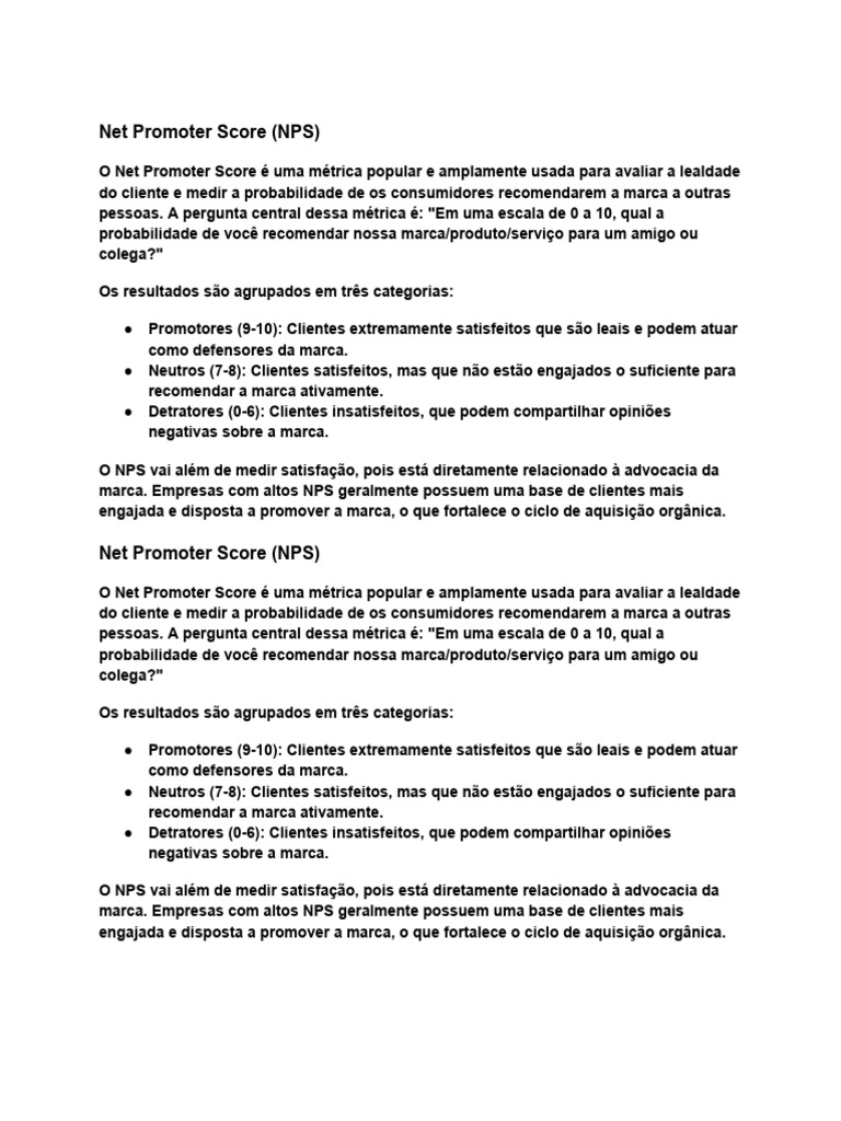 Net Promoter Score (NPS) | PDF