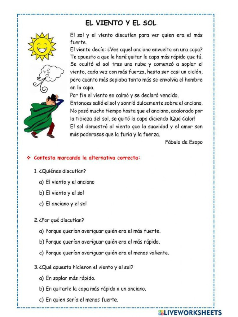 El Viento y El Sol | PDF