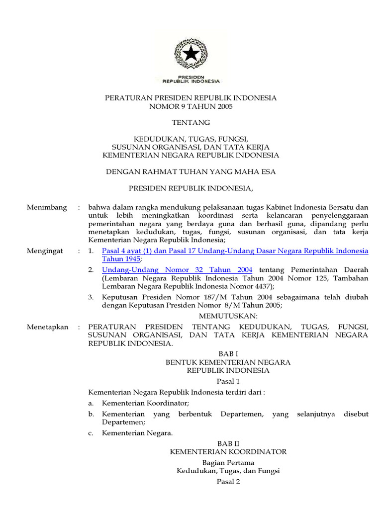 Perpres 9 2005 | PDF