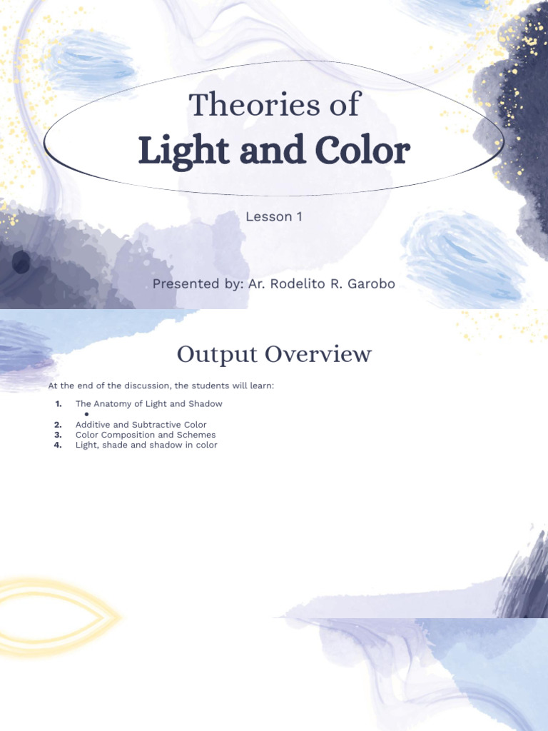 VT2 - LESSON 1_ Theories of Light and Color | PDF