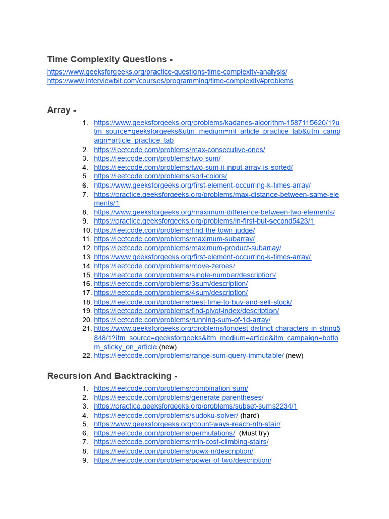 Coding Interview Prep Problems | PDF | Mathematical Relations | Applied ...