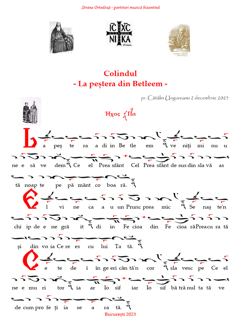 Colindul - La Peștera Din Betleem - Gl. 1 - @stavros | PDF