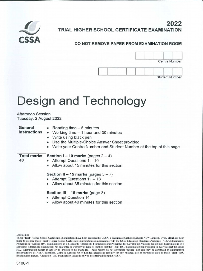 CSSA 2022 DT Question Booklet | PDF