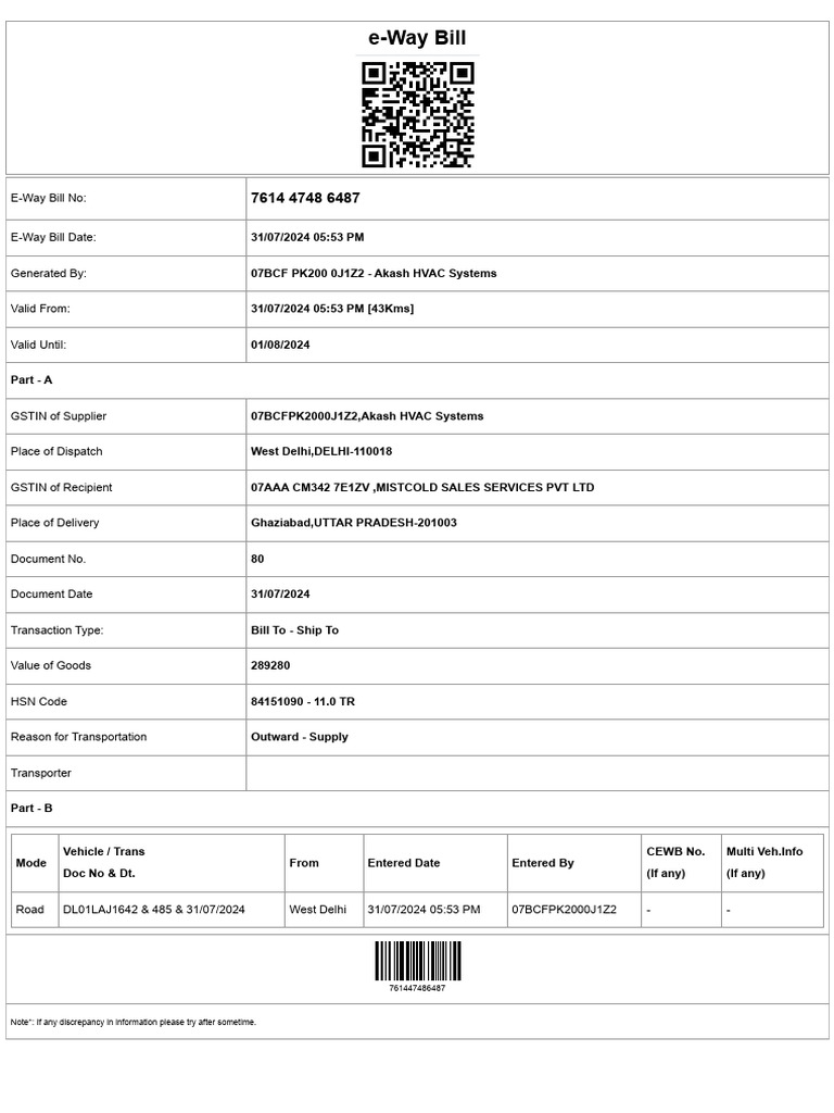 E-Way Bill System | PDF