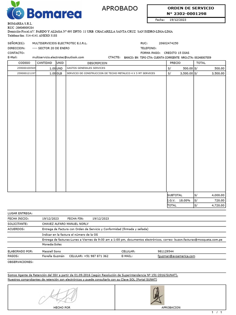2302-1298 Multiservicios Electrotec Eirl | PDF