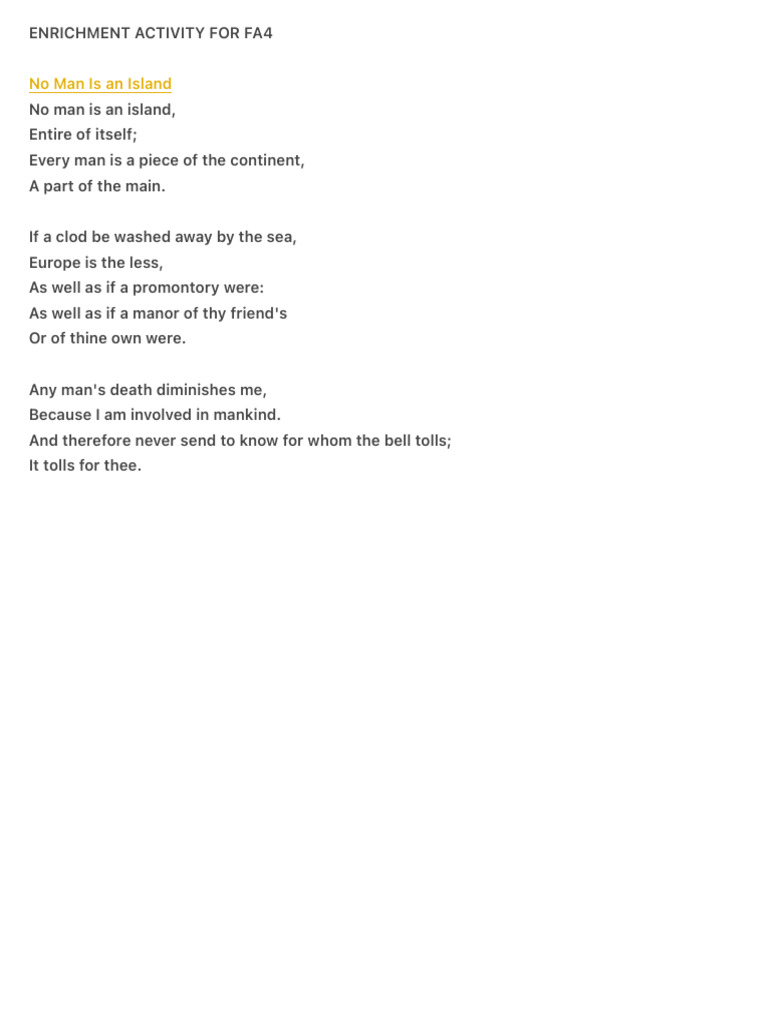 Enrichment Activity For Fa4 | PDF