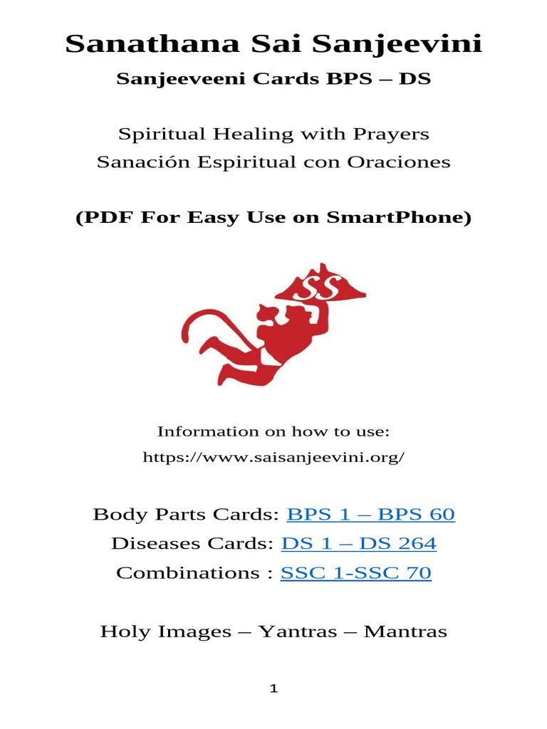 Sanathana Sai Sanjeevini Cards (GodBless) | PDF