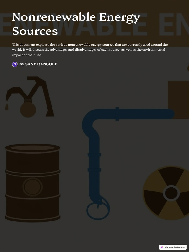 Nonrenewable Energy Sources | PDF