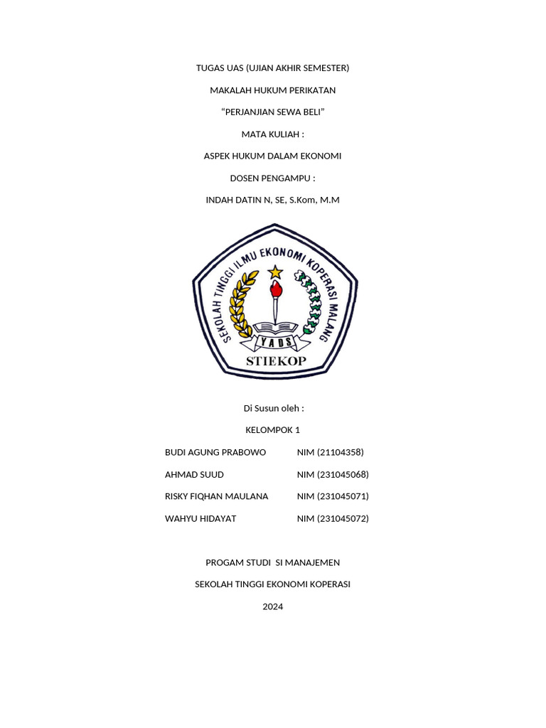 Makalah Hukum Perikatan | PDF