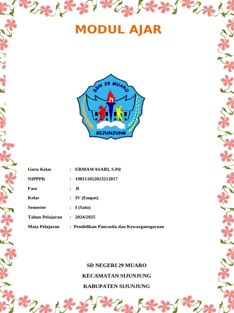 Modul Ajar PKN Supervisi Sep 2024 Final-2 | PDF