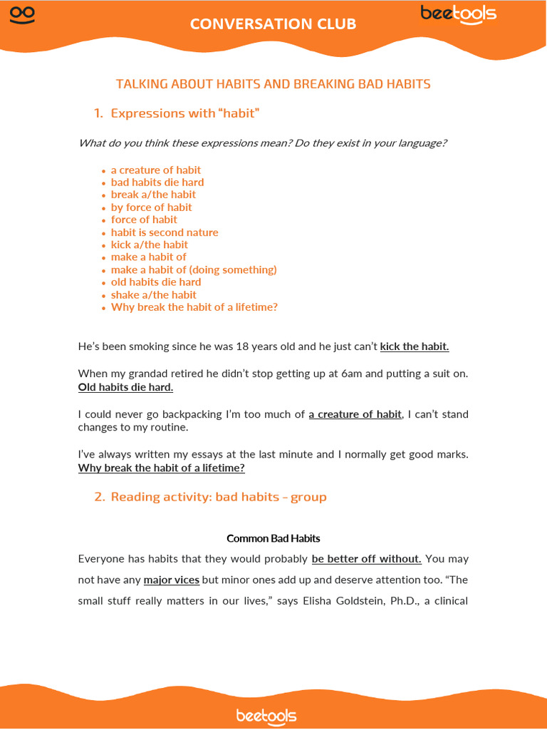 Habits and Bad Habits | PDF