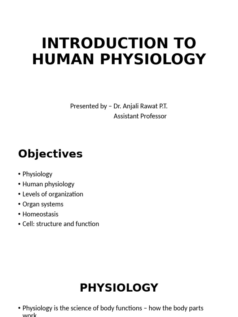 Lecture 1 - Introduction To Human Physiology-1 | PDF