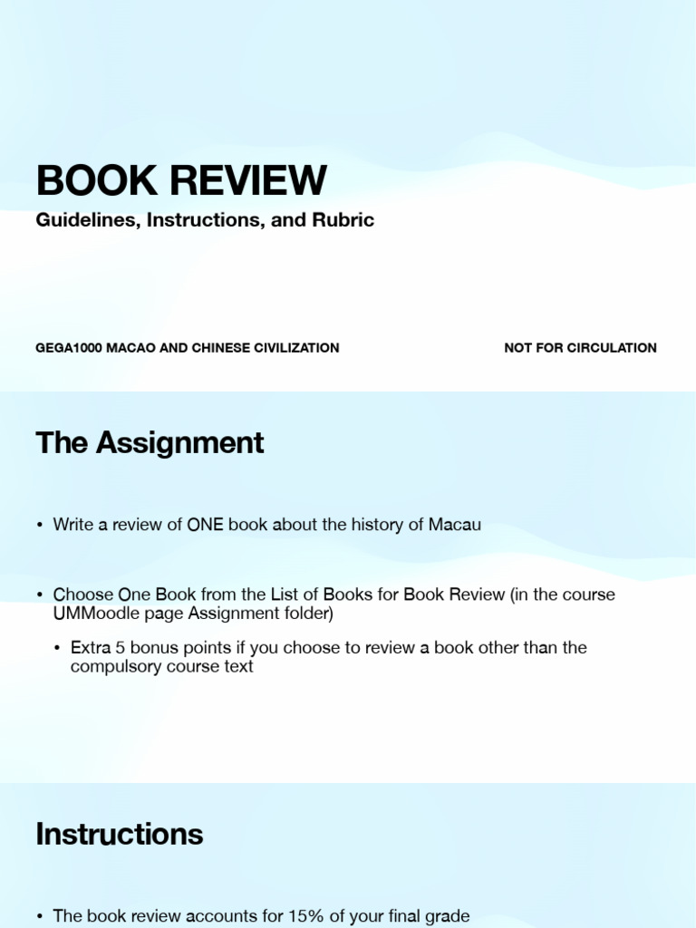 Book Review Guidelines and Rubric | PDF