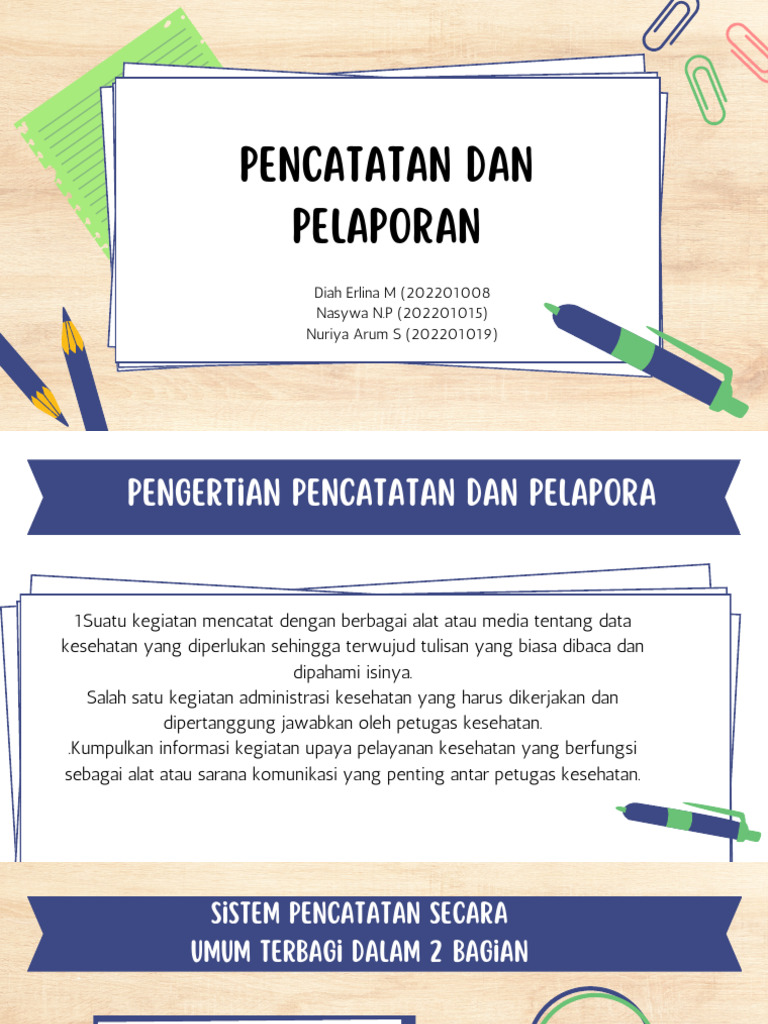 Kesehatan Masyarakat Pencatatan Dan Pelaporan | PDF