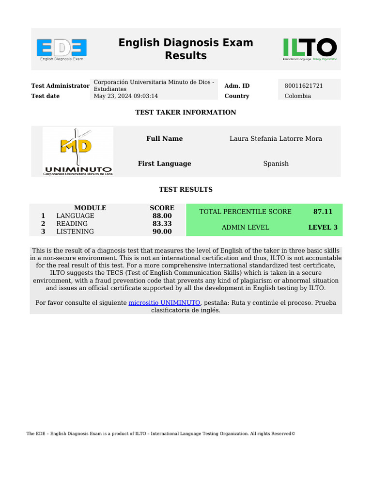 Laura Stefania Latorre Mora EDE | PDF