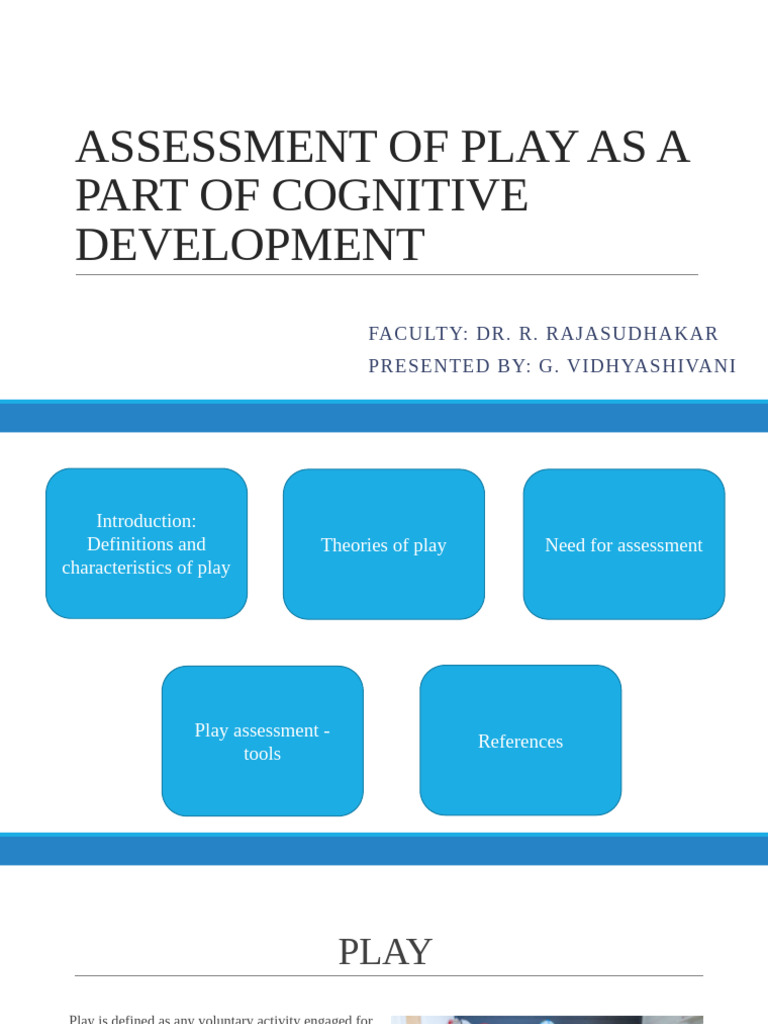 Assessment of Play as a Part of Cognitive Development | PDF