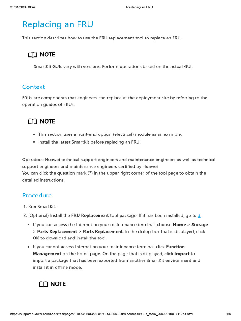 Replacing An FRU | PDF