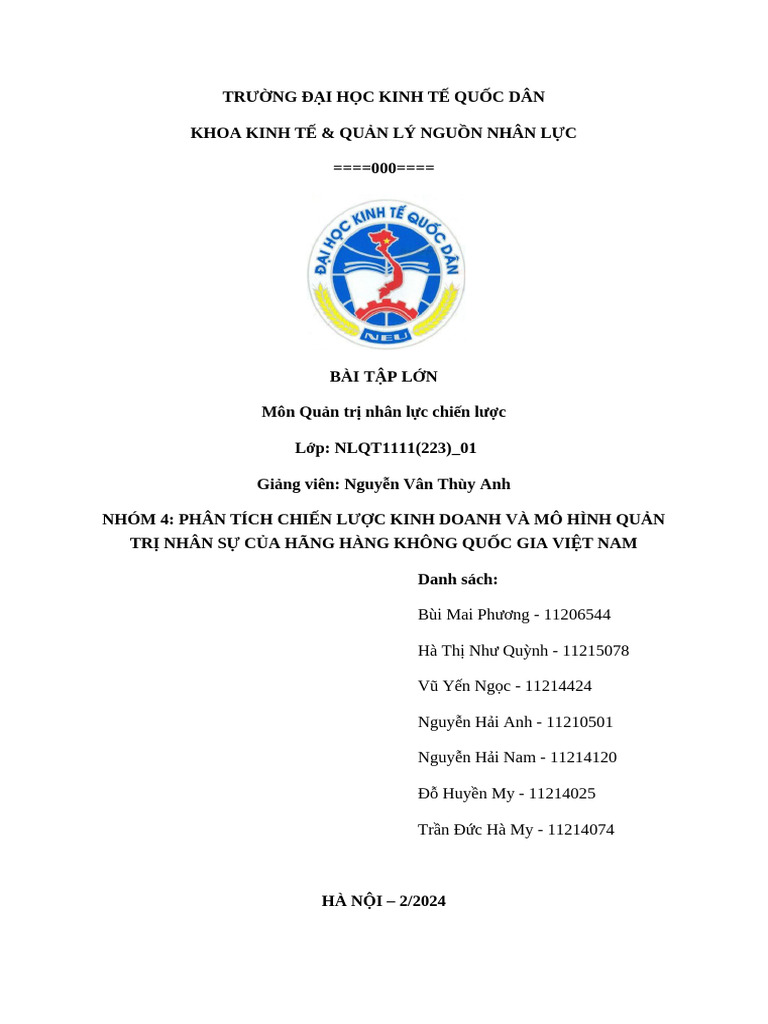 BC 1 - CLKD Và Mô Hình Quản Trị Nhân Sự | PDF