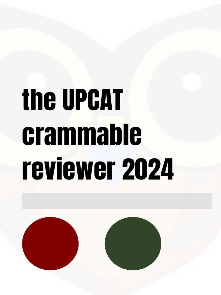 The UPCAT Crammable Reviewer 2024 1 | PDF