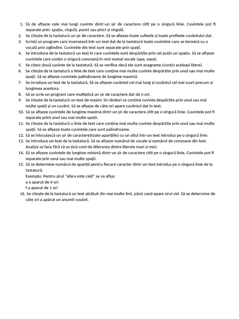 Probleme Stringuri | PDF