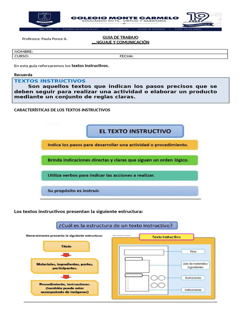 Guia Repaso Textos Instructivos | PDF