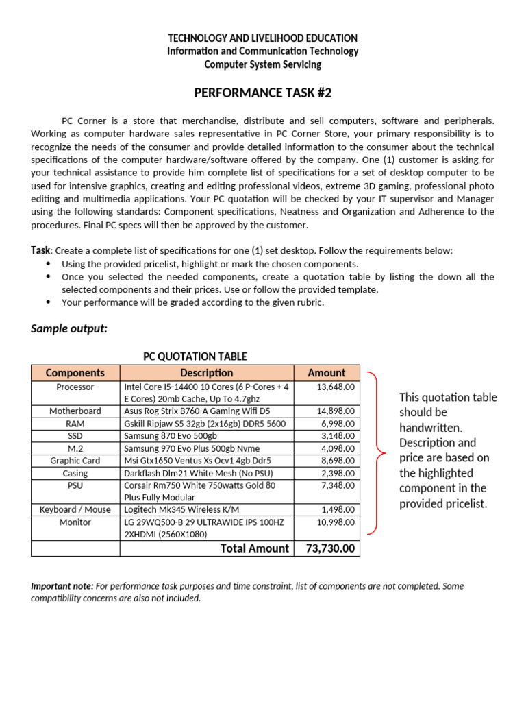 Week 7-Performance Task 2 | PDF