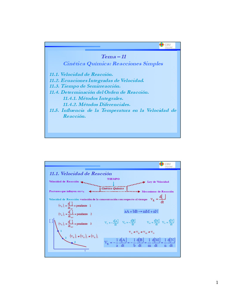 FQ - Tema 11 - Cinetica | PDF
