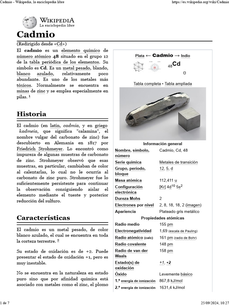 Cadmio | PDF