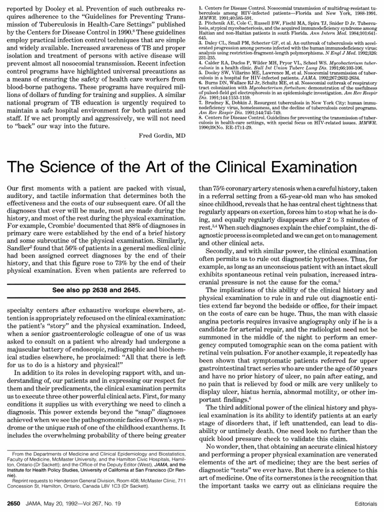 The Science of The Art of The Clinical examination-JAMA | PDF
