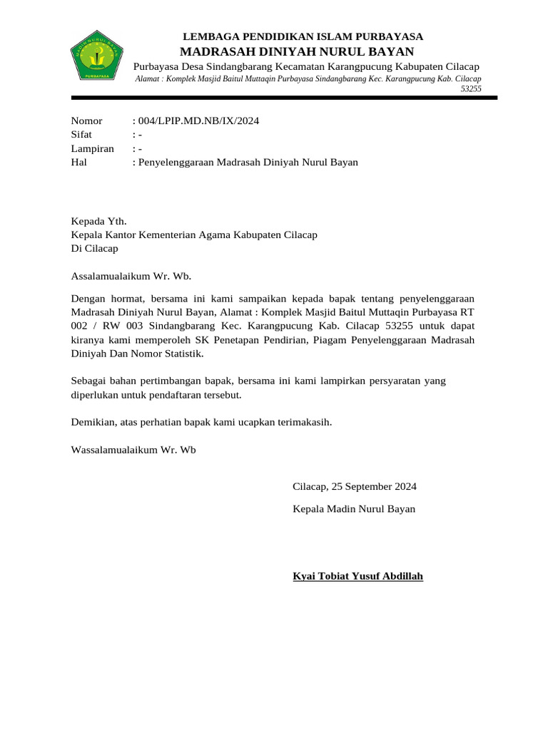 SURAT PERMOHONAN IZOP MDT | PDF