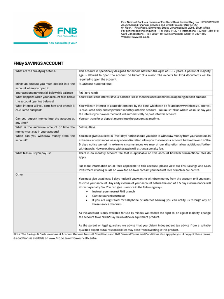 FN by Savings Account | PDF