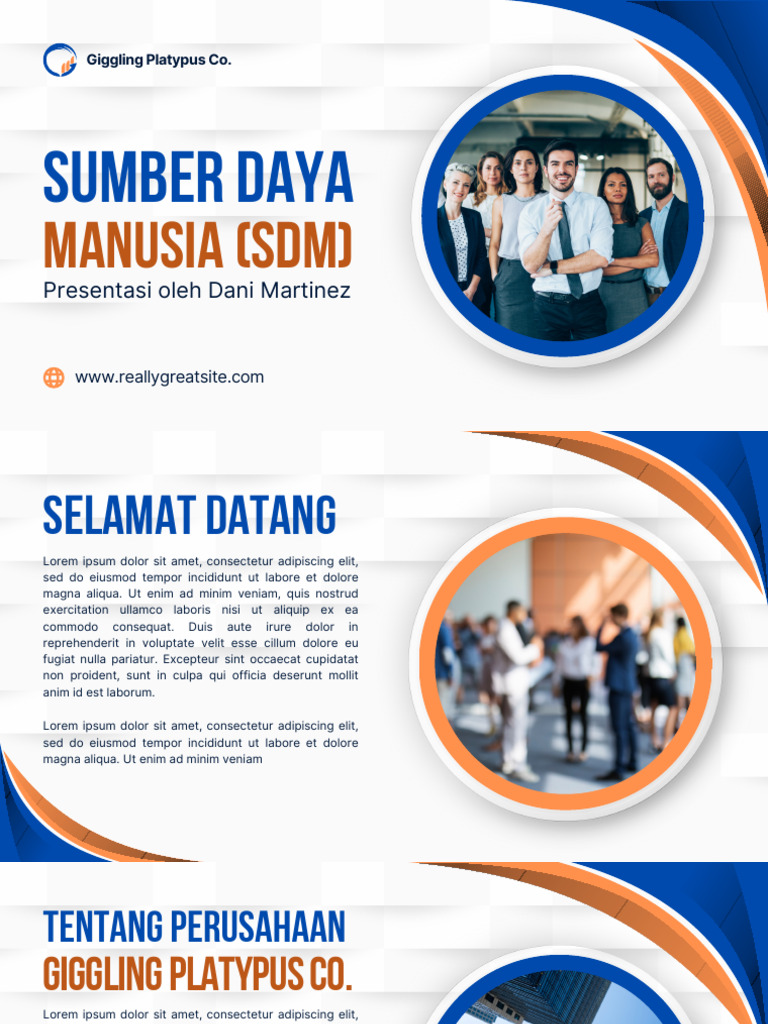 Biru Dan Oranye Modern Sumber Daya Manusia Presentasi | PDF