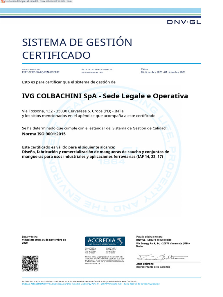 IVG Certificado ISO - 2023.en - Es | PDF