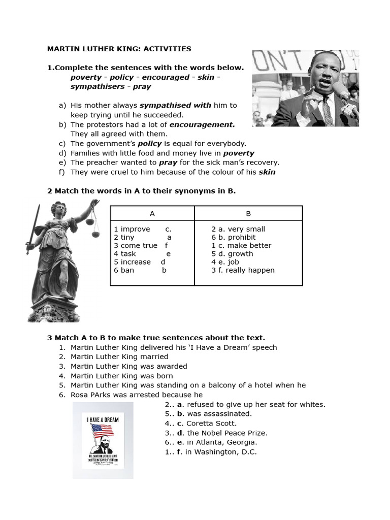 Ivan ZP-MARTIN LUTHER KING - ACTIVITIES | PDF