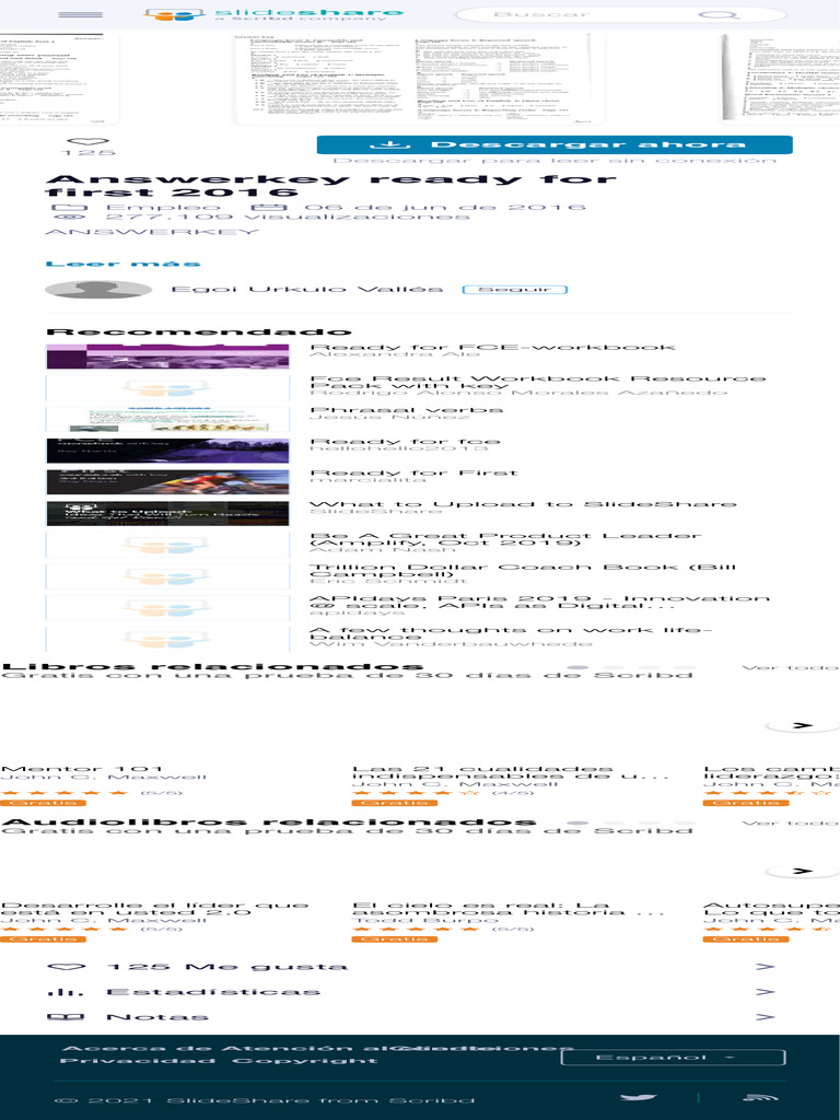 Answerkey Ready For First 2016 | PDF