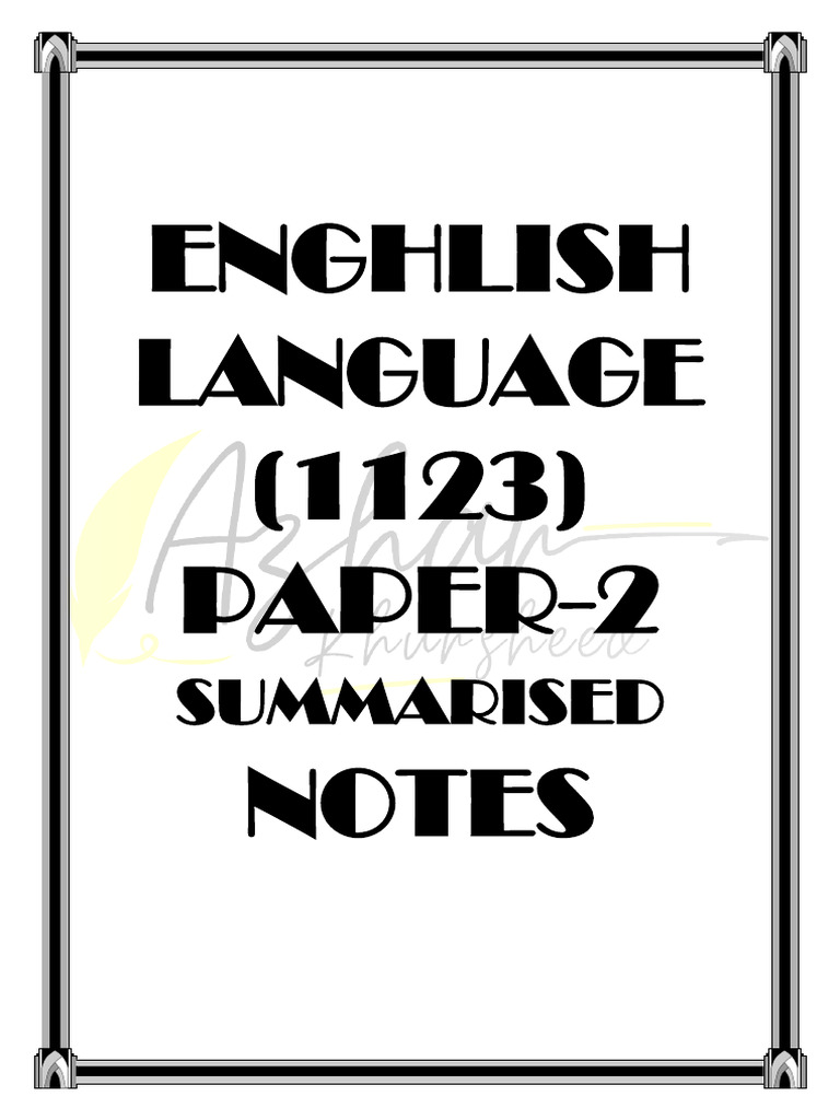 Paper-1 Notes & Samples | PDF