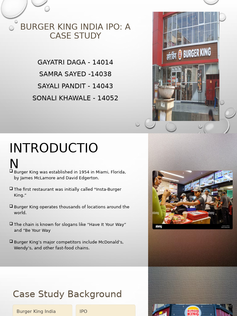 Burger King India IPO A Case Study | PDF