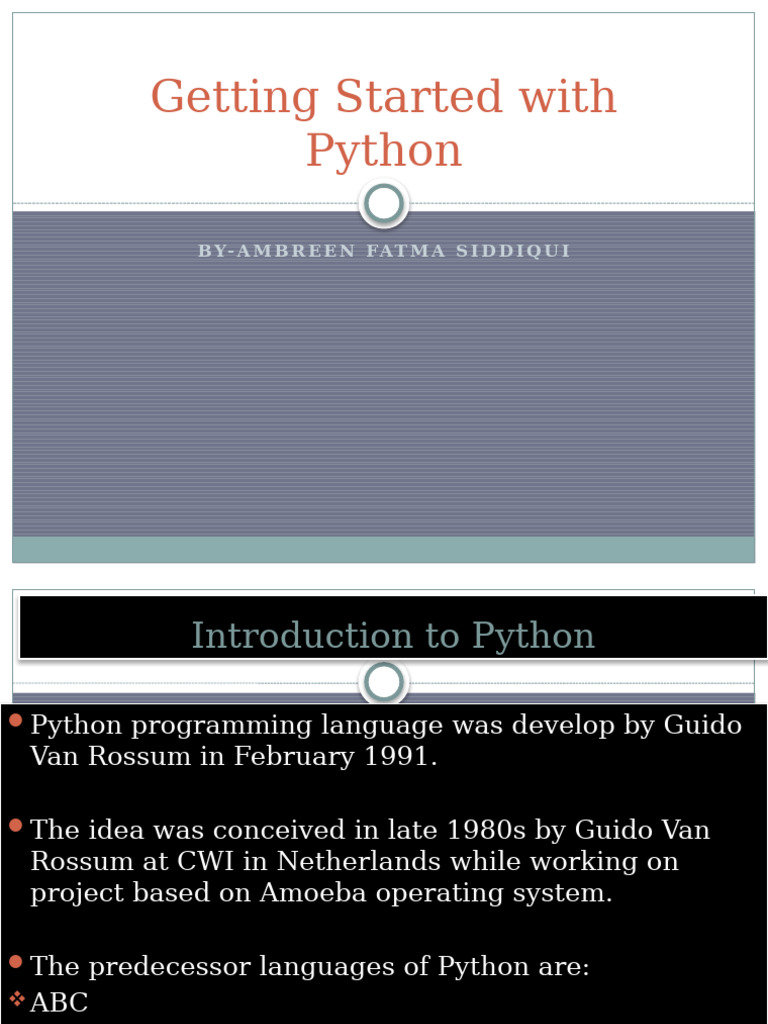 Ppt-13 Getting Started With Python | PDF