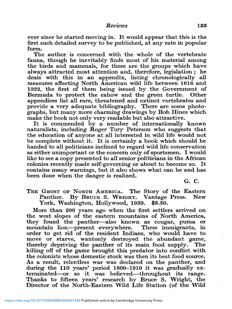 Ghost of North America The Story of The Eastern Panther by Bruce S ...