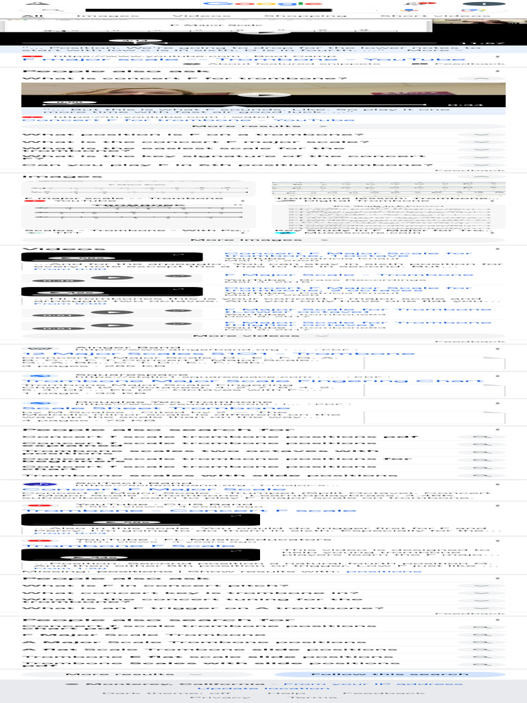 Concert F Scale Trombone Positions - Google Search | PDF